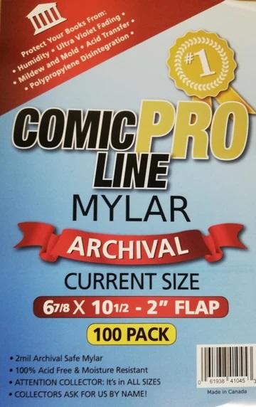 Current Size MYLAR – 6 3/4" x 10 1/2" with 2″ flap Comic Book Bags ...